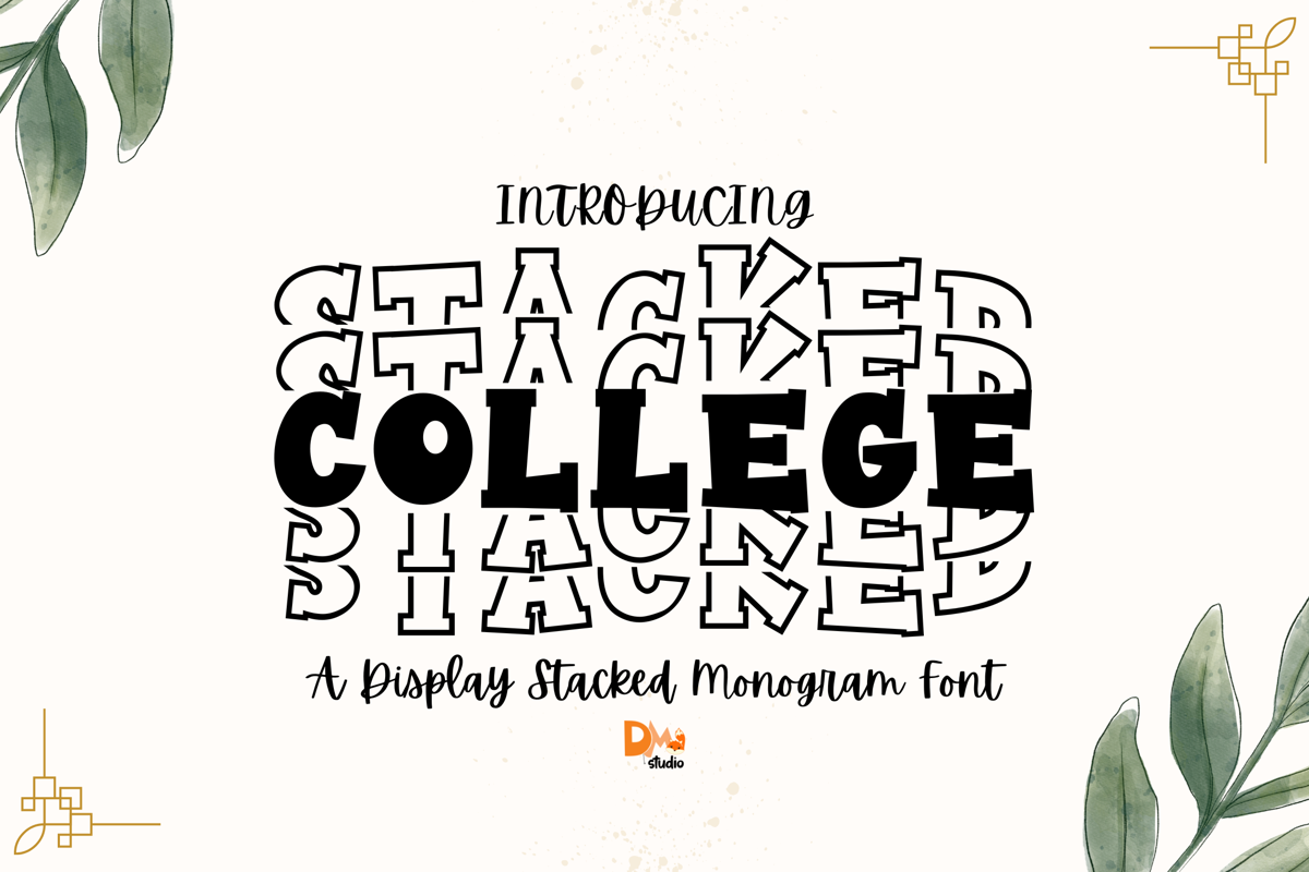 Stacked College Monogram Font | Dmletter studio | FontSpace