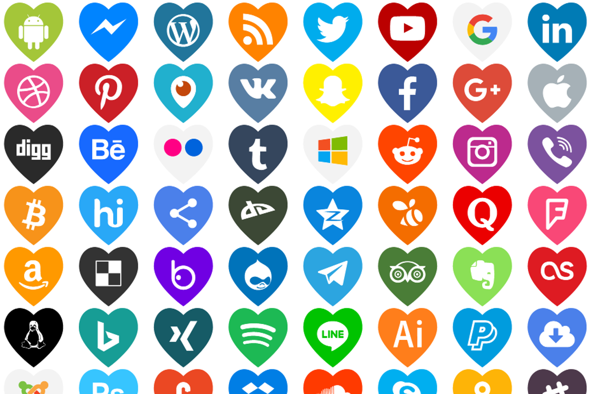 Icons Color Love Font - Free Download