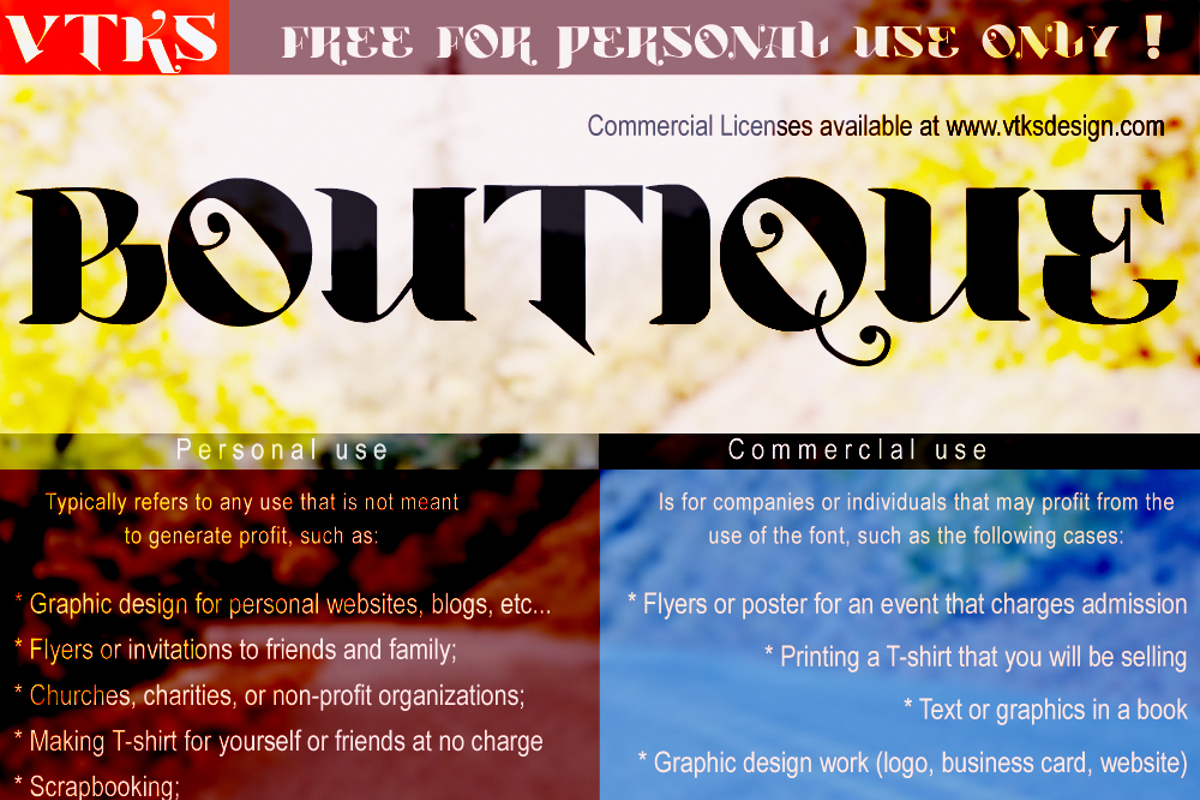 Vtks Boutique Font - Free Download