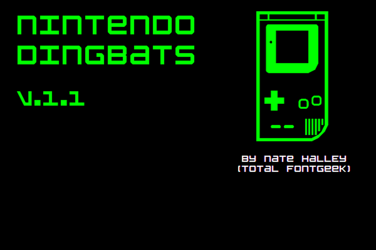 Nintendo Dingbats NBP Font | total FontGeek DTF, Ltd. | FontSpace