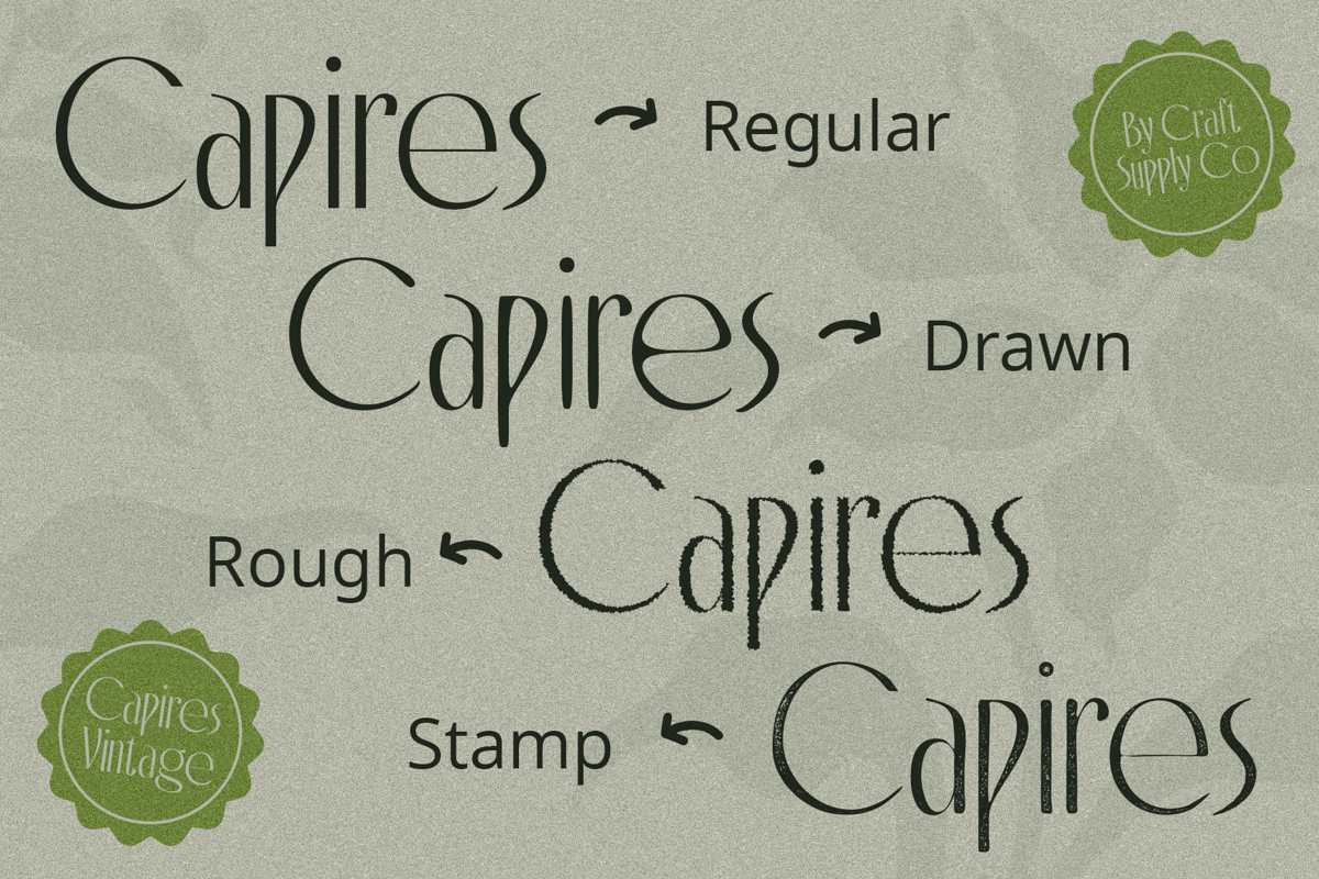 Capires Vintage Stamp Font | craftsupplyco | FontSpace