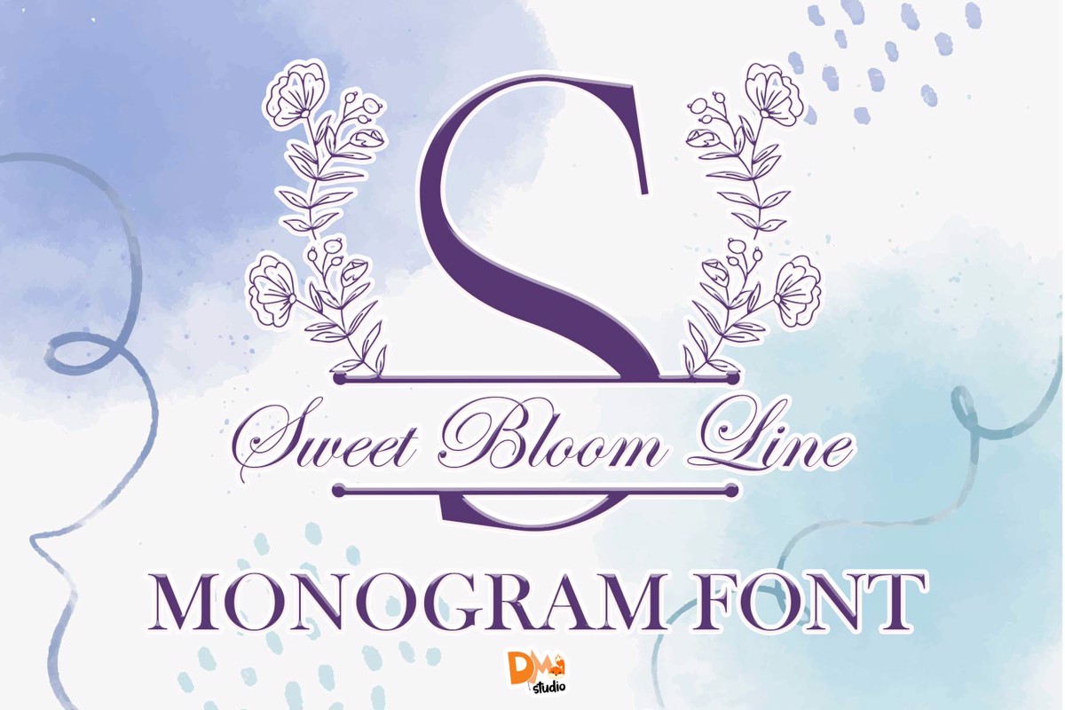 Sweet Bloom Line Monogram Font - Free Download