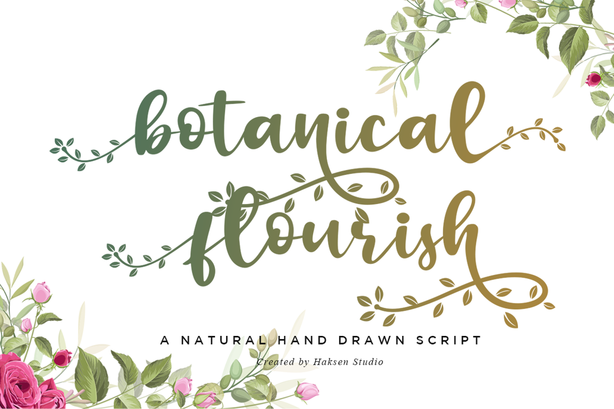 Botanical Flourish Font | Haksen | FontSpace