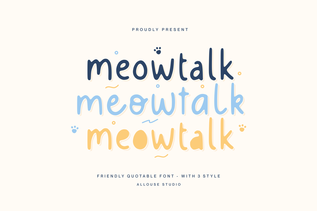 Meowtalk Font | Allouse.Studio | FontSpace