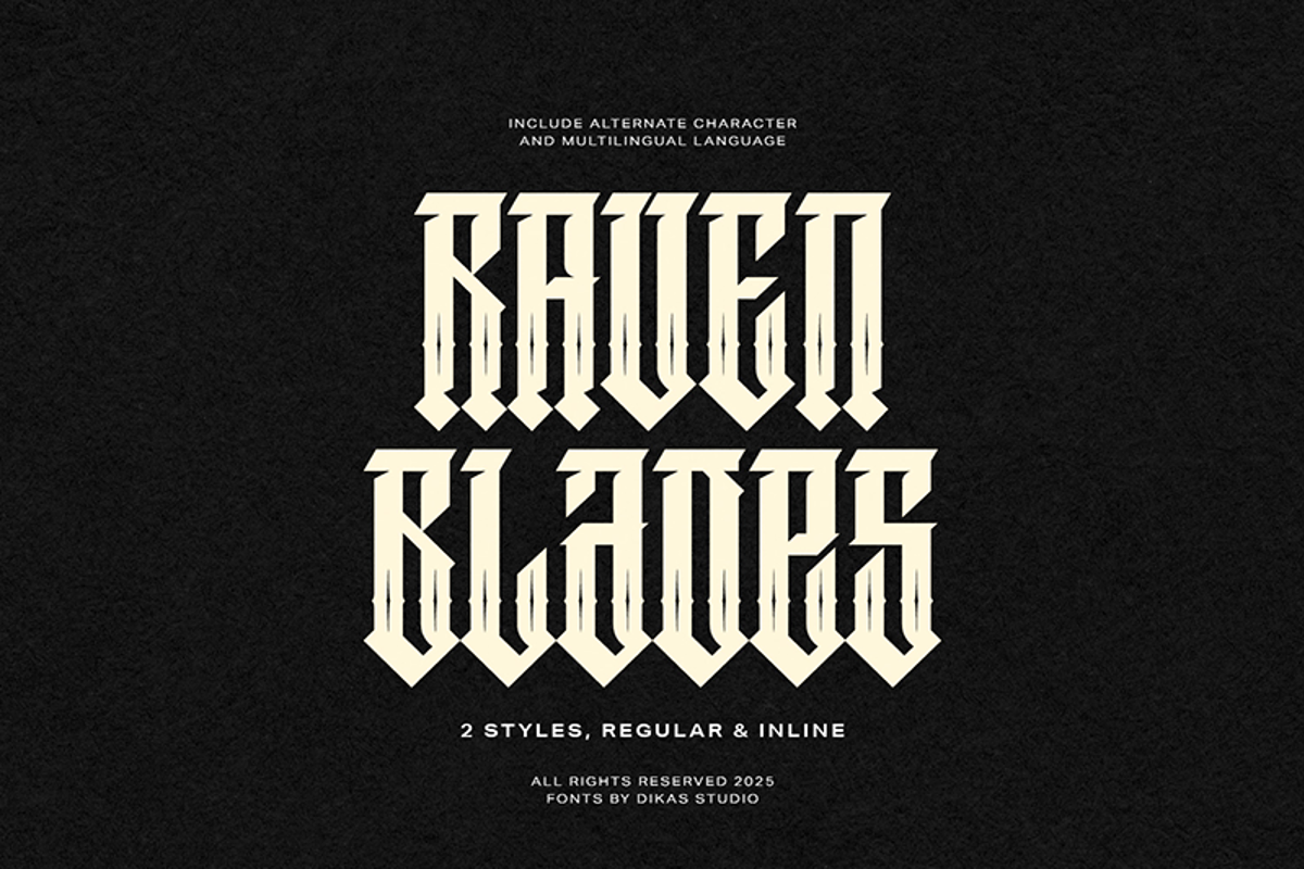 Raven Blades Font | DikasStudio | FontSpace