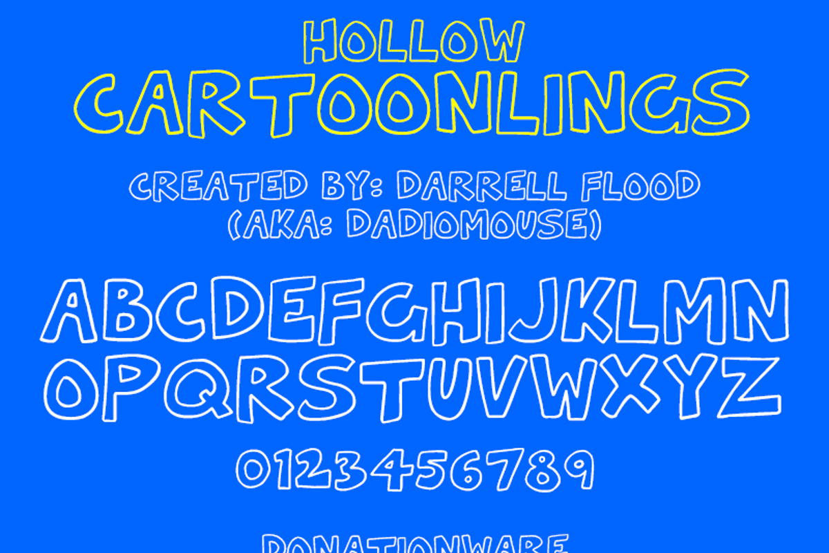 Hollow Cartoonlings Font | HAWTPIXEL - Darrell Flood | FontSpace