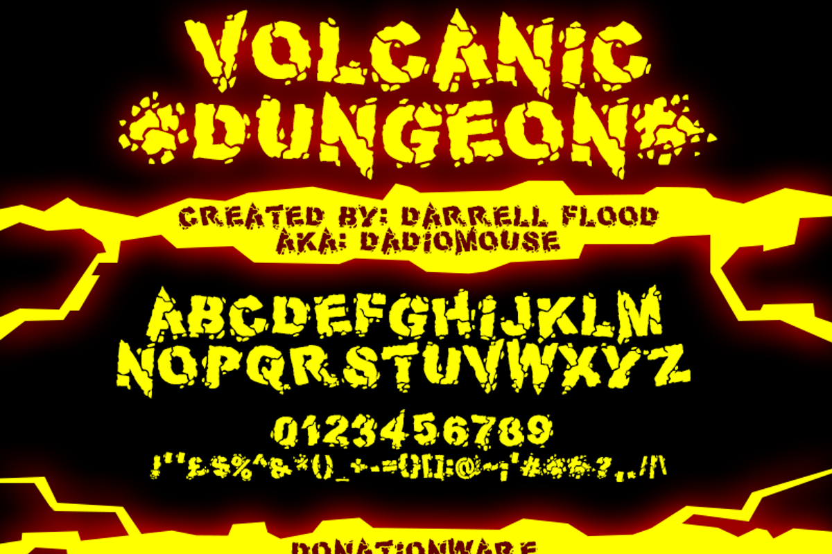 Volcanic Dungeon Font | HAWTPIXEL - Darrell Flood | FontSpace
