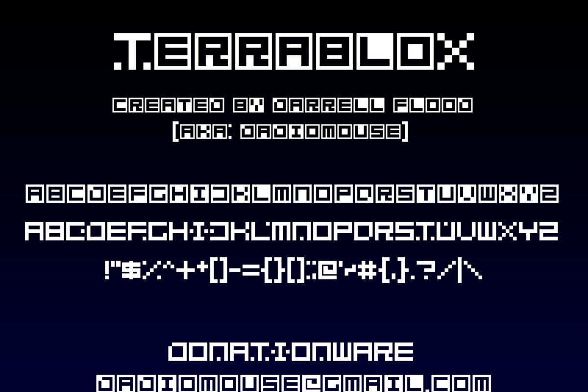 Terrablox Font | HAWTPIXEL - Darrell Flood | FontSpace