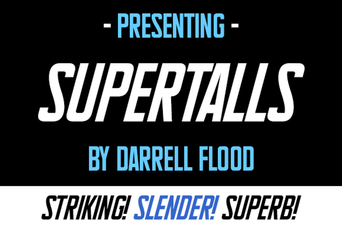 Supertalls Font | HAWTPIXEL - Darrell Flood | FontSpace