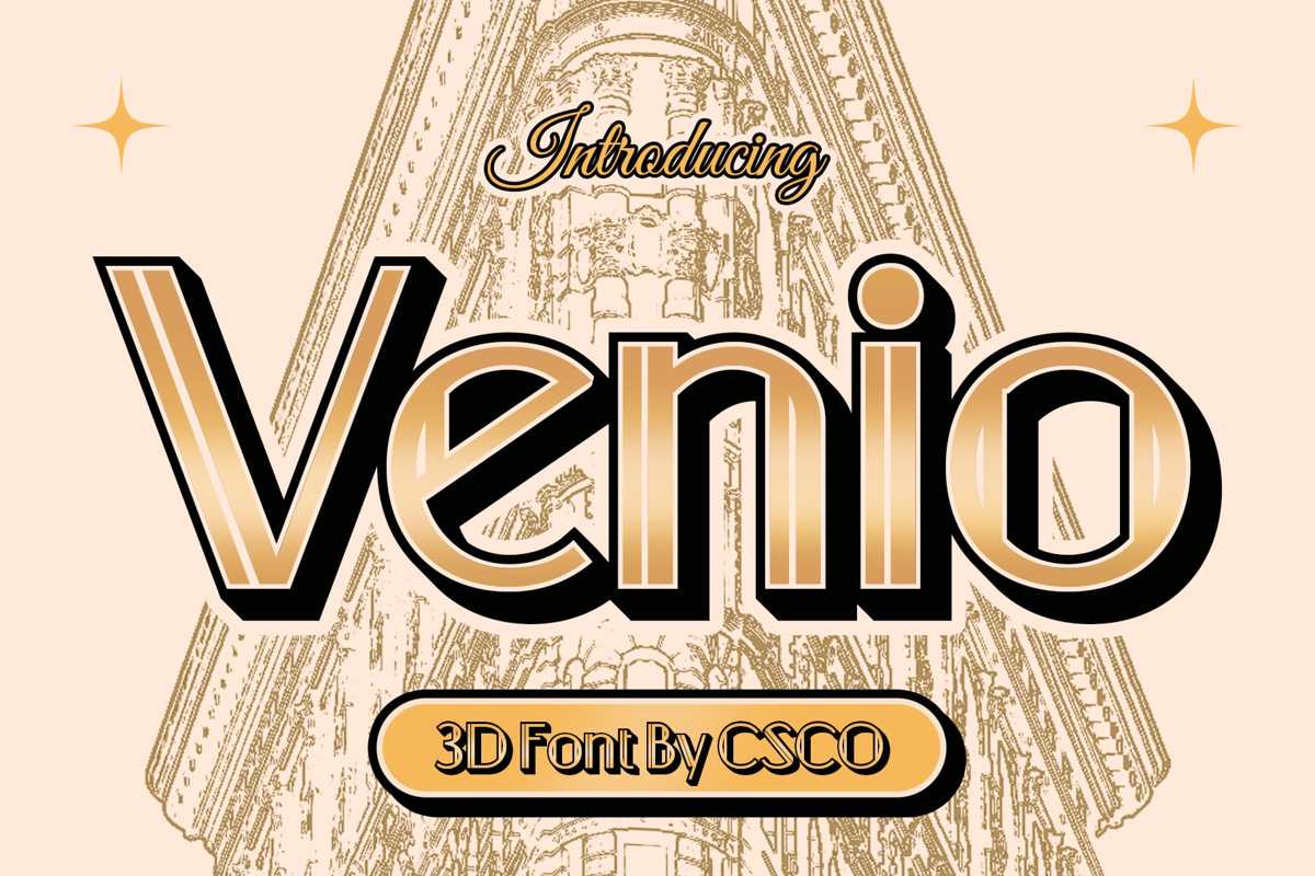 Venio 3D Font | craftsupplyco | FontSpace