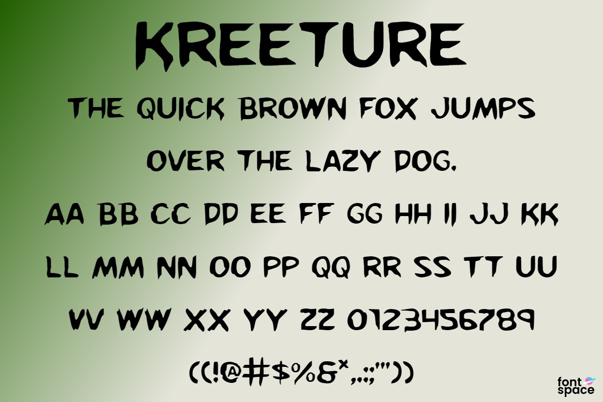 Kreeture Font | Iconian Fonts | FontSpace