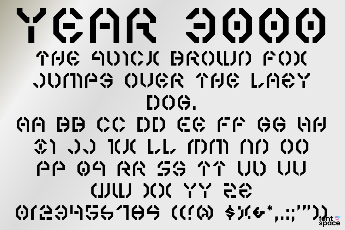 Year 3000 Font | Iconian Fonts | FontSpace