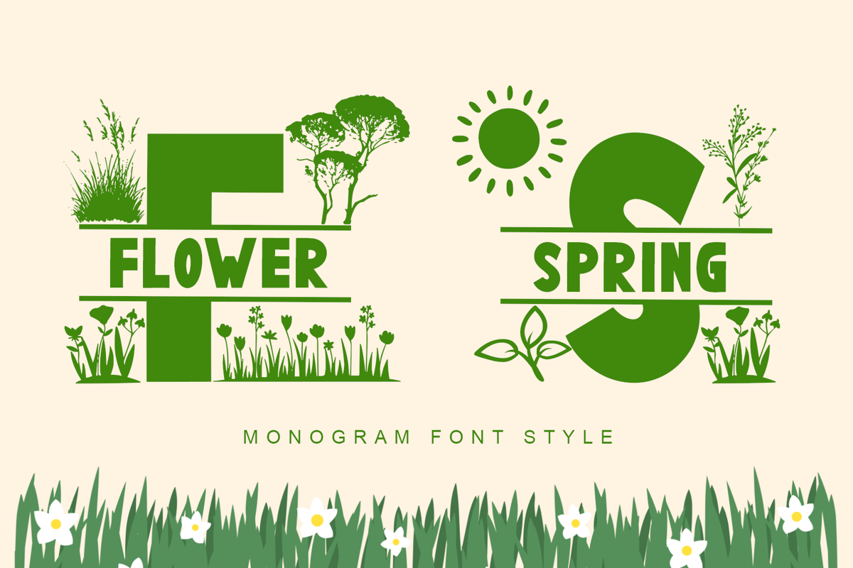 Flower Spring Monogram Font | Yoga Letter | FontSpace