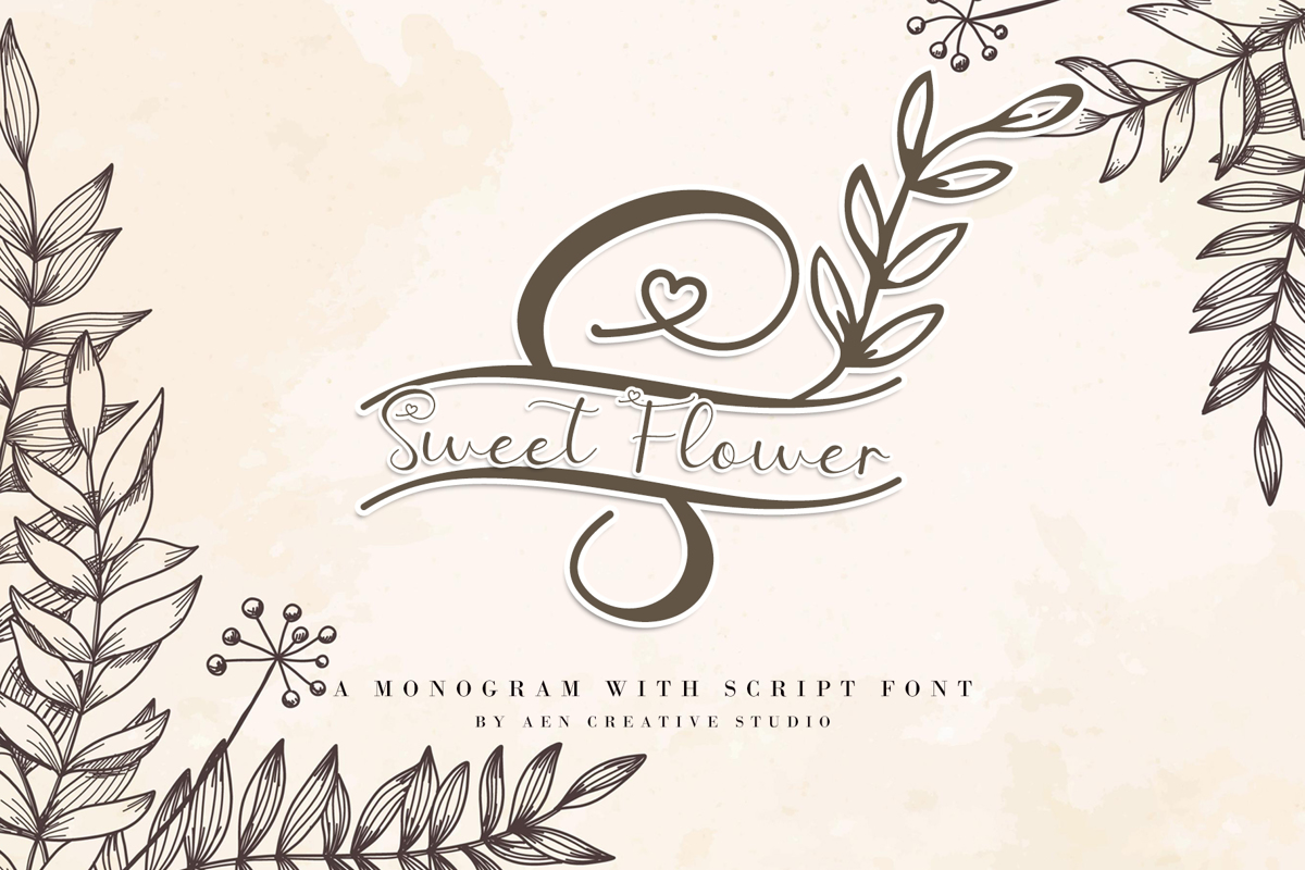 Sweet Flower Monogram Font | AEN Creative Studio | FontSpace