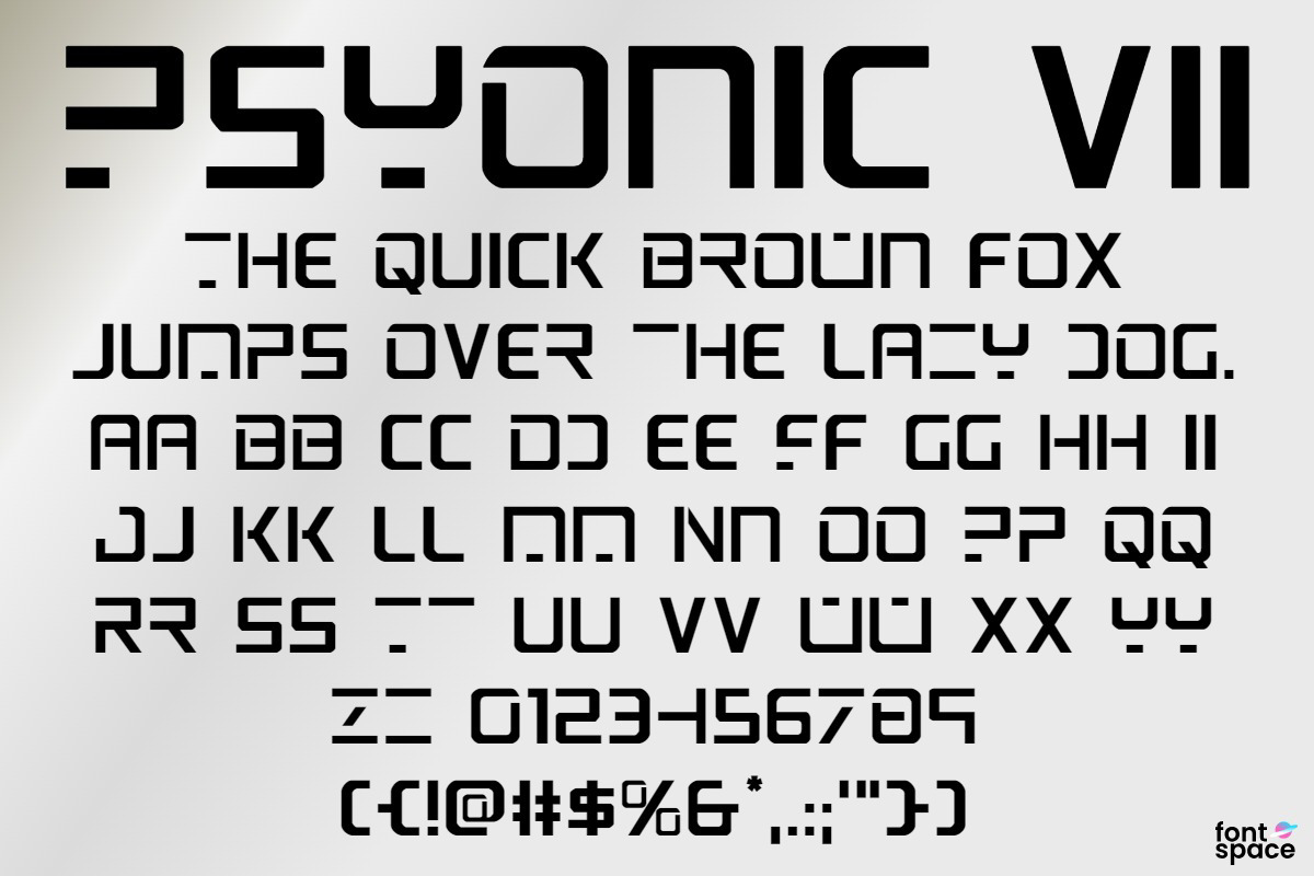 Ps Yonic VII Font | Iconian Fonts | FontSpace