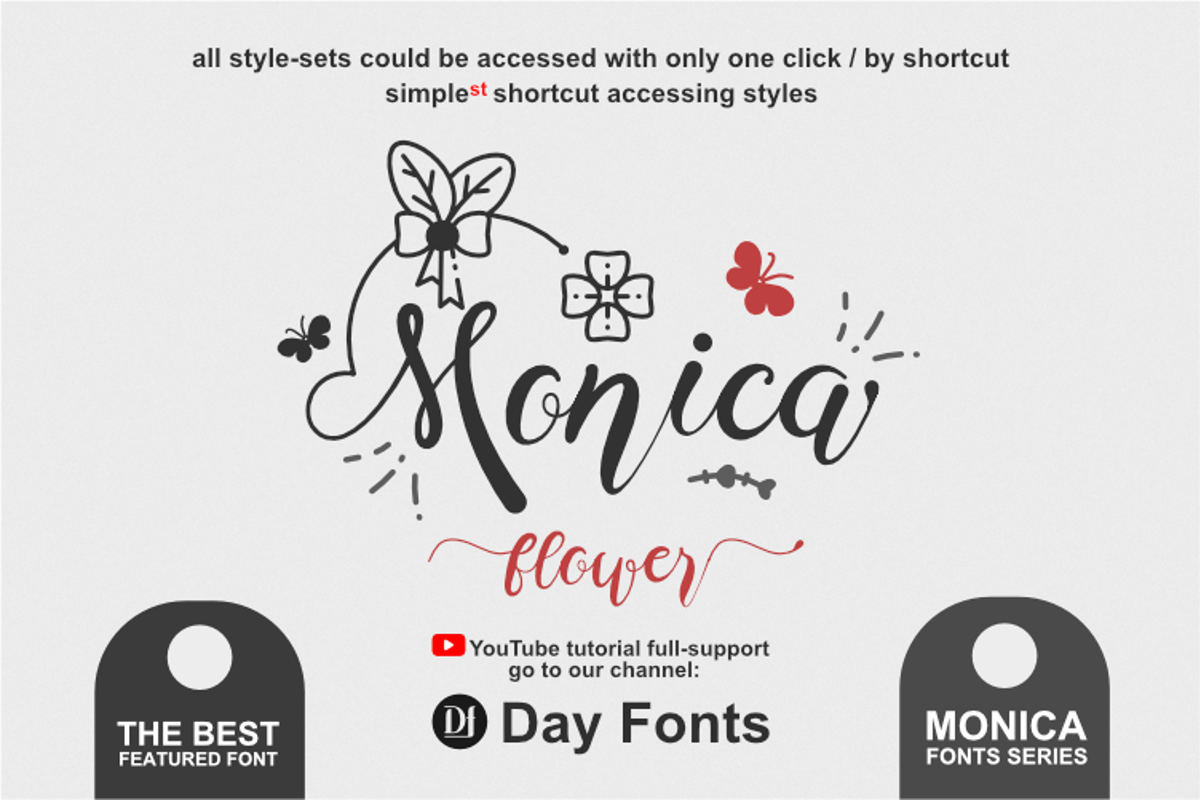 Monica Flower Font | PrastArt | FontSpace