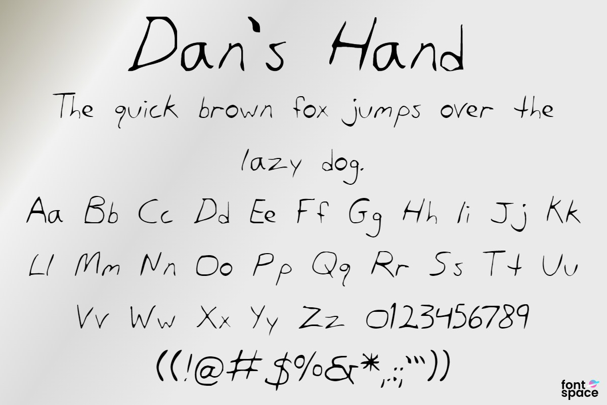 Dan 's Hand Font | Iconian Fonts | FontSpace
