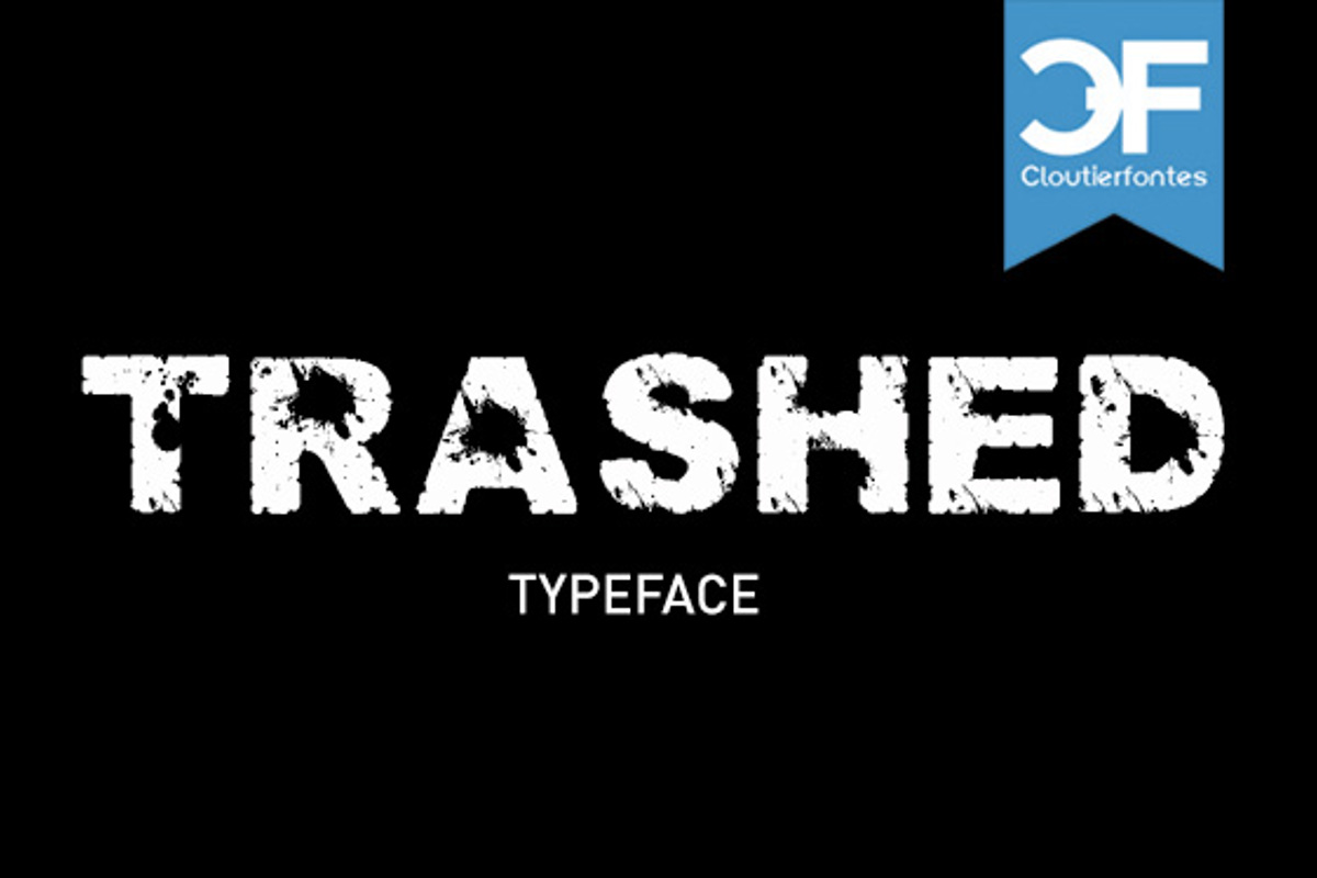 Trashed light Font | CloutierFontes | FontSpace