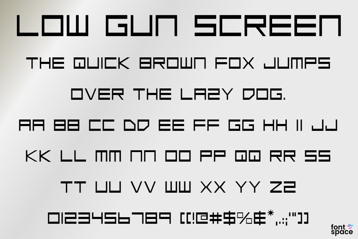 Low Gun Screen Font | Iconian Fonts | FontSpace