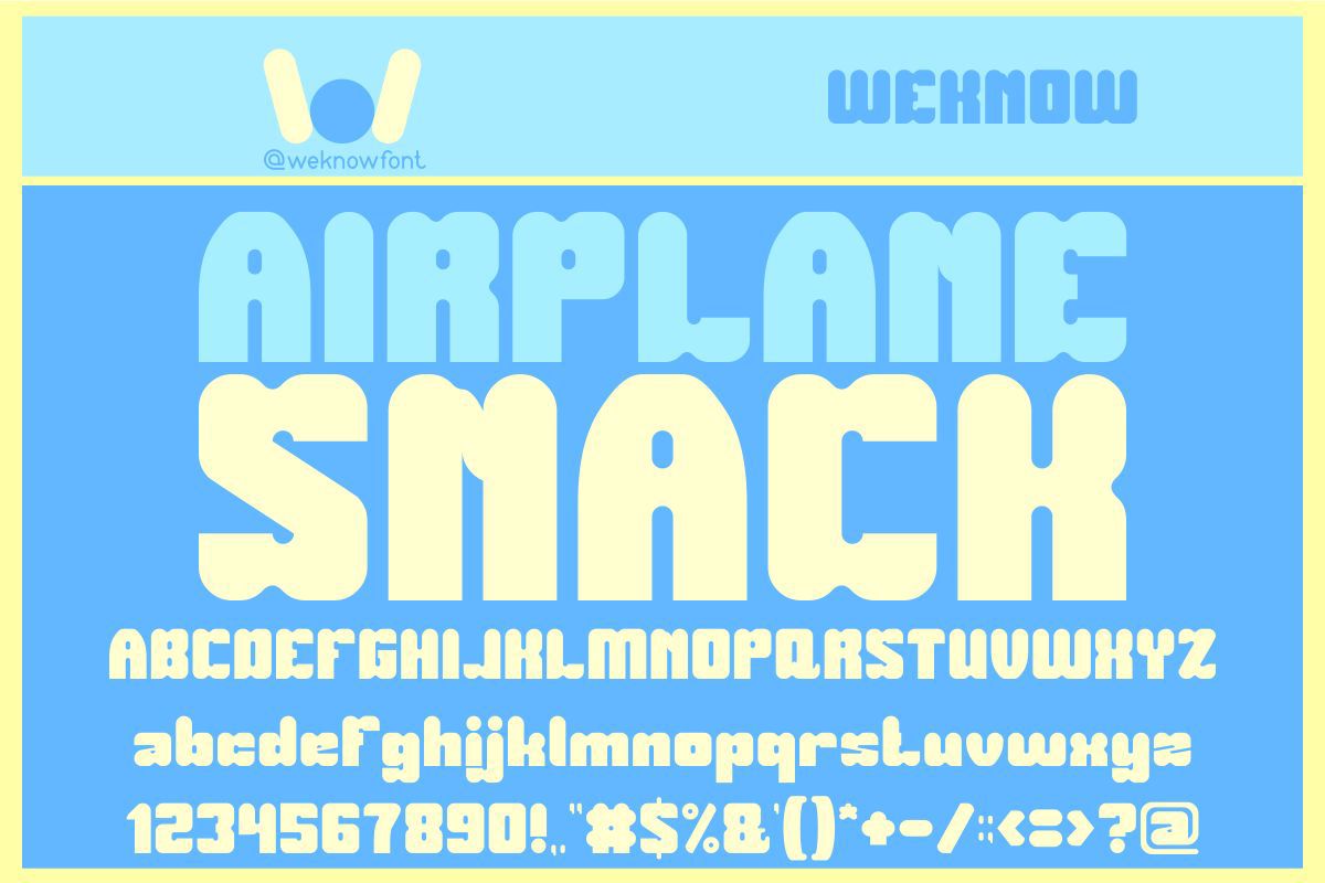 Airplane Snack Font | weknow | FontSpace