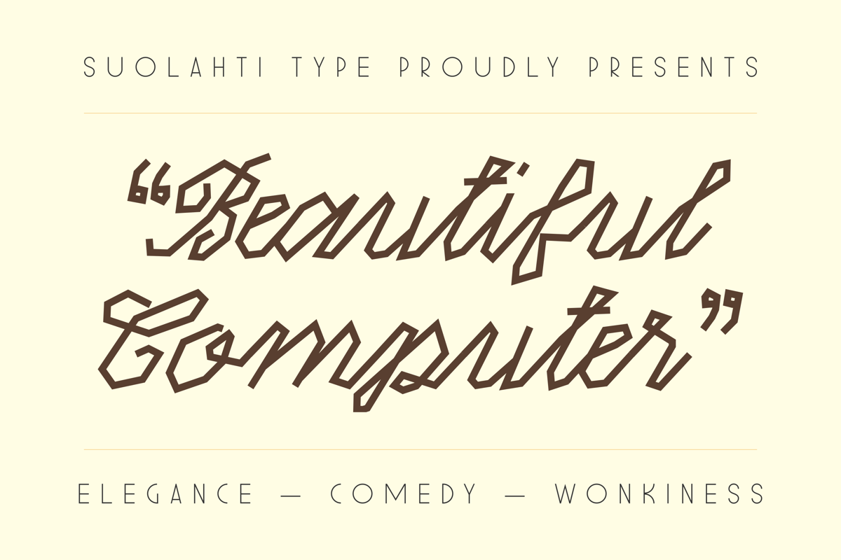 Beautiful Computer Font | Suolahti Type | FontSpace