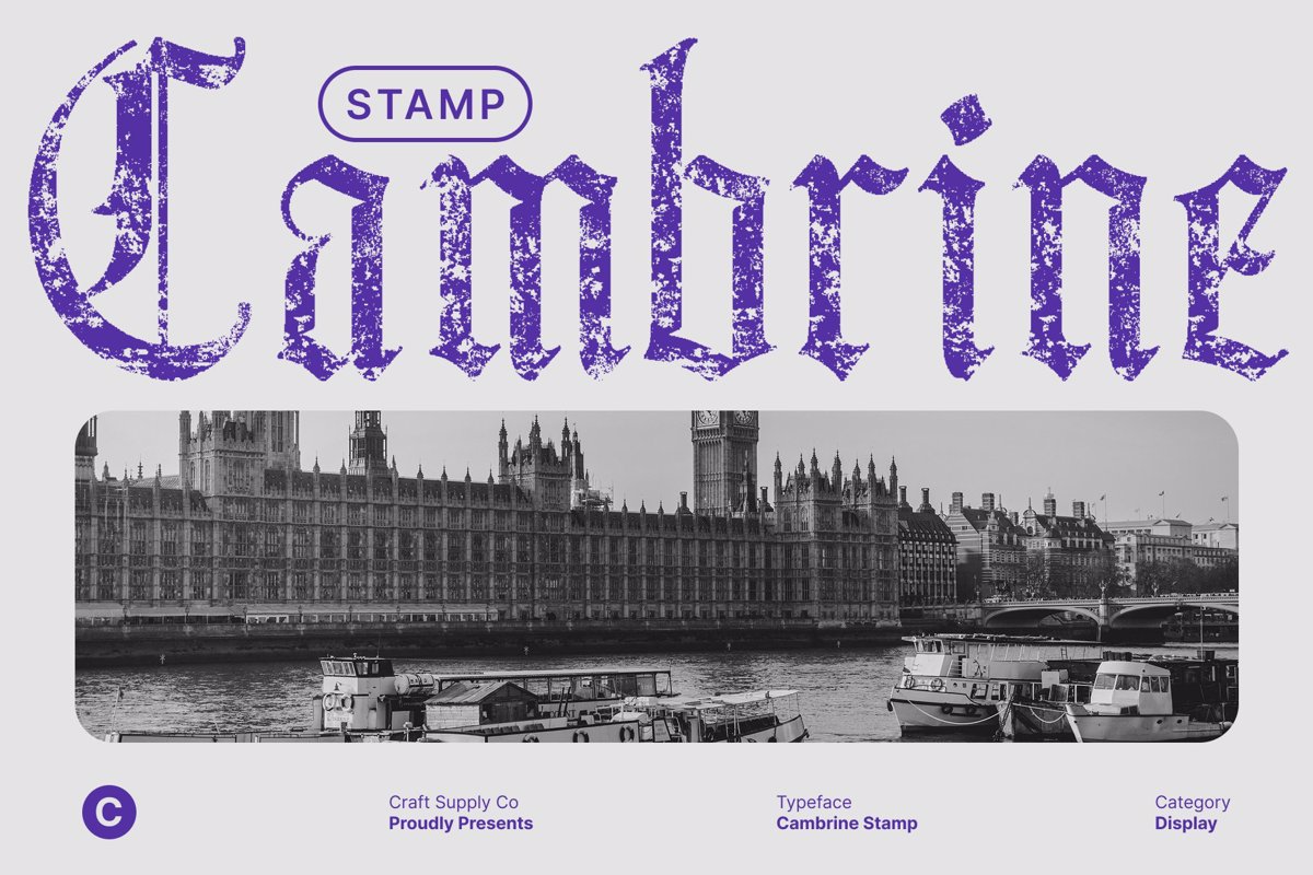 Cambrine Stamp Font - Free Download