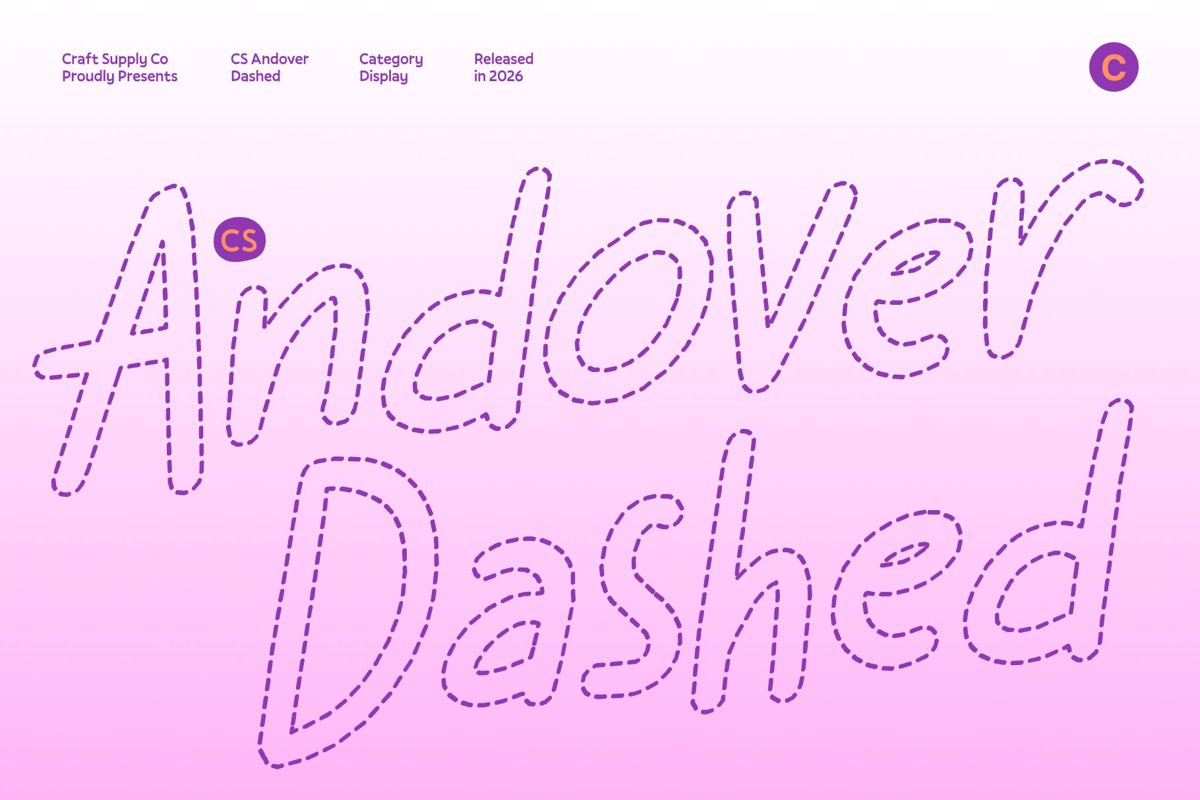 CS Andover Dashed Font - Free Download