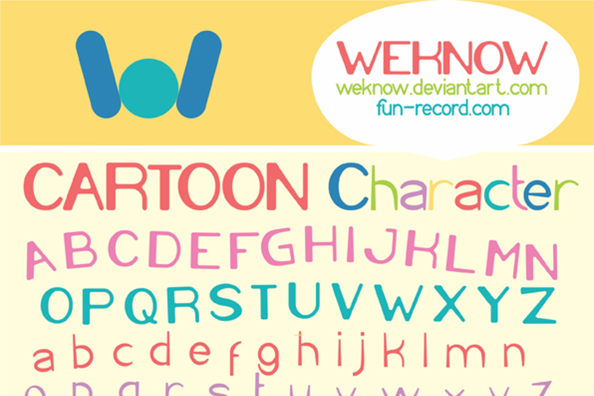 Cartoon Character Font | weknow | FontSpace