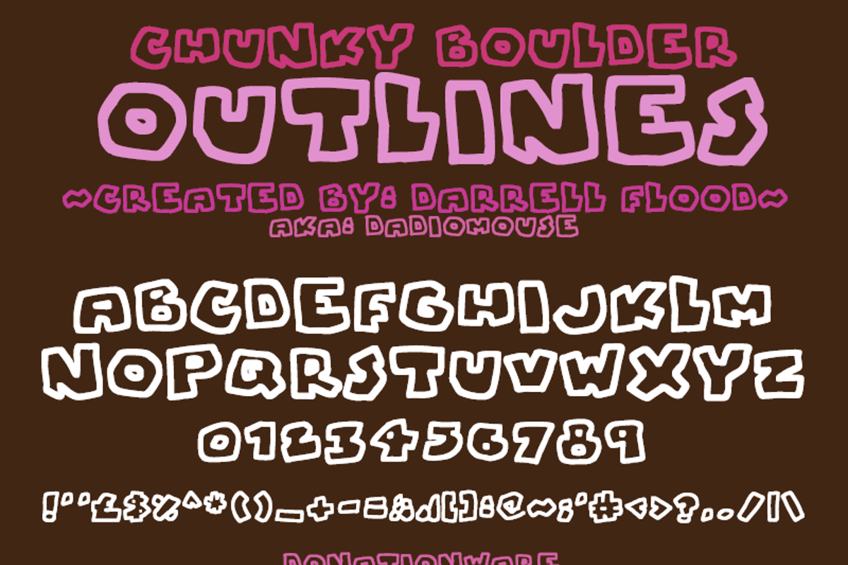 Chunky Boulder Outlines Font | HAWTPIXEL - Darrell Flood | FontSpace