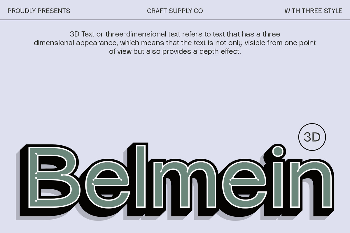 Belmein 3D Font | craftsupplyco | FontSpace