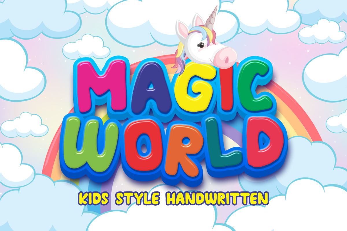 MAGIC WORLD Font | Mozarella | FontSpace
