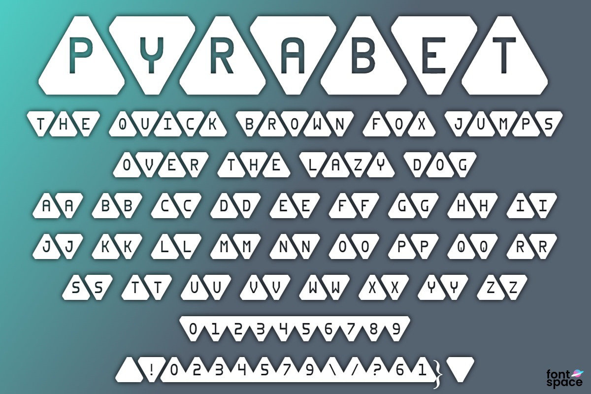 Pyrabet Font | Iconian Fonts | FontSpace