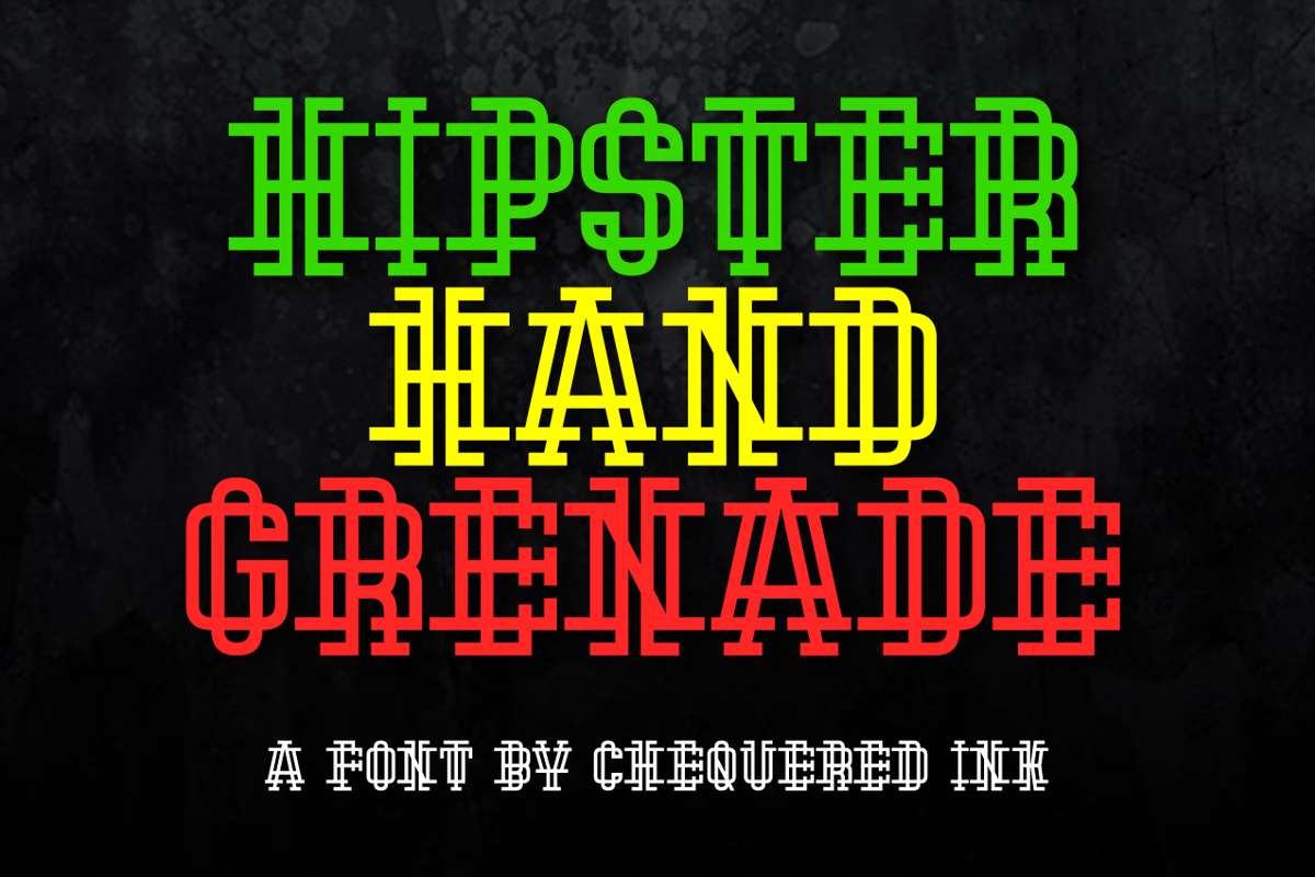 Hipster Hand Grenade Font | Chequered Ink | FontSpace