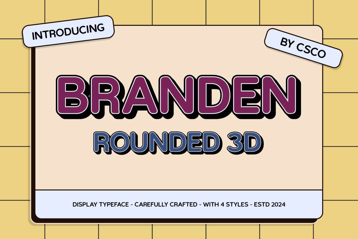 Branden Rounded 3D Font - Free Download