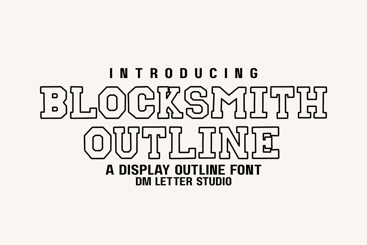 Blocksmith Outline Font | Dmletter studio | FontSpace