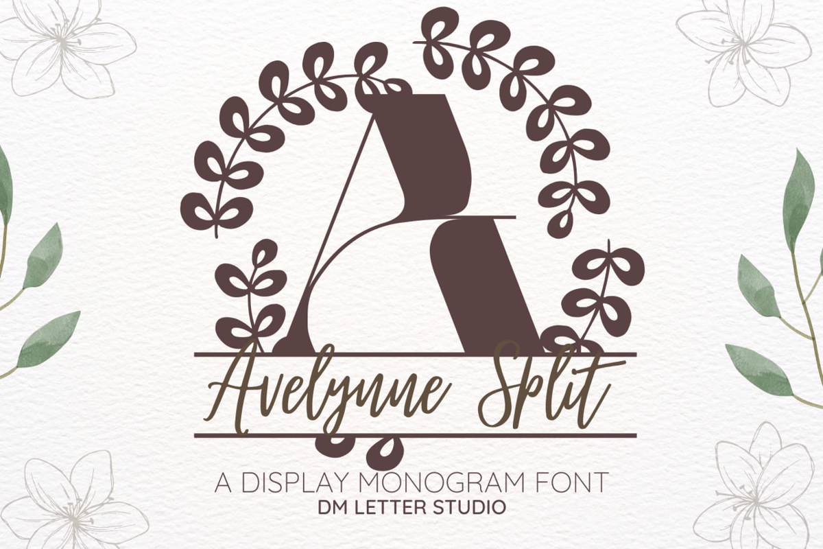 Avelynne Split Monogram Font | Dmletter studio | FontSpace