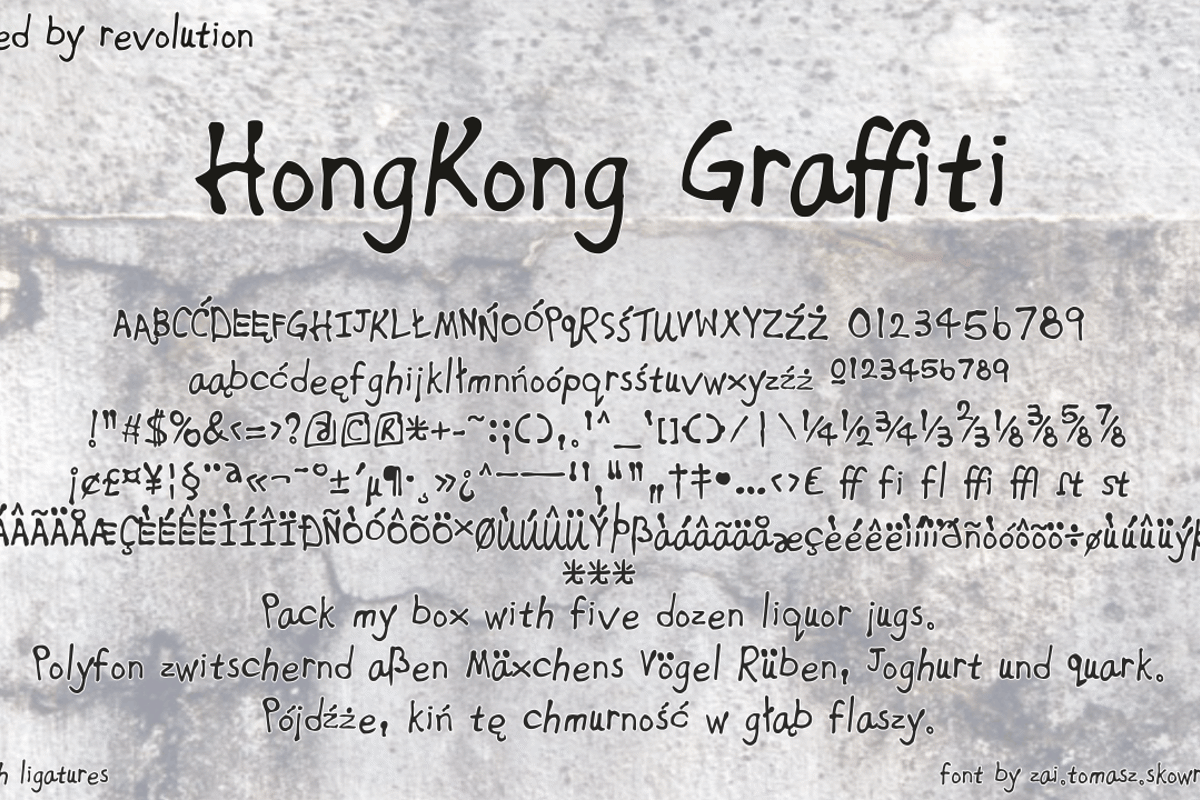 HongKong Graffiti Font | Tomasz Skowroński | FontSpace