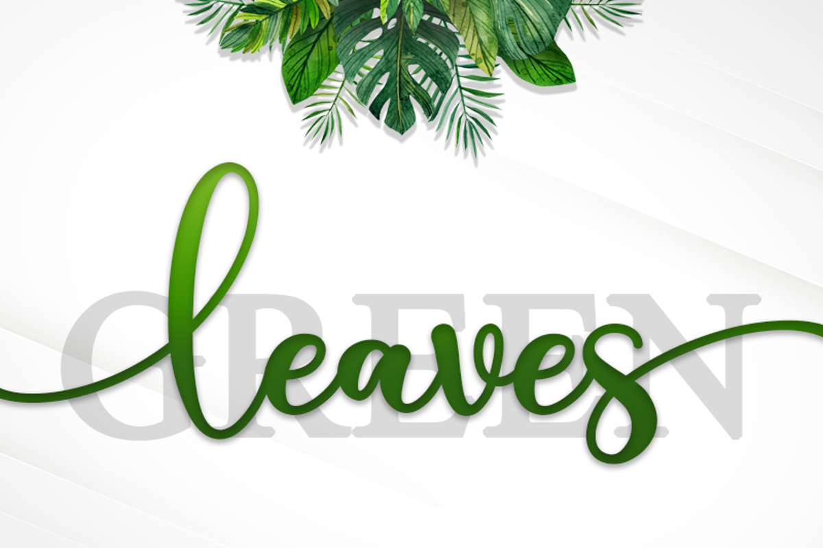 Green Leaves Font | Sakha Design | FontSpace