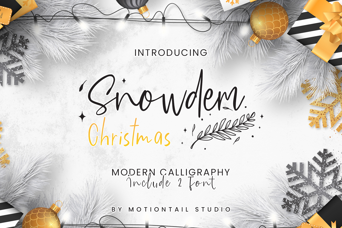 Snowdem Christmas Font | motiontailstudio | FontSpace
