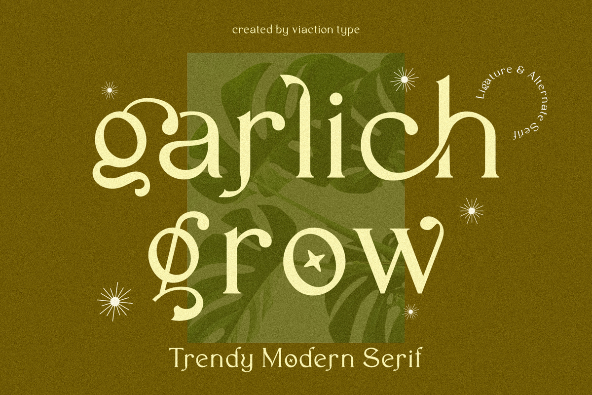 Garlich Grow Font | Viaction Type | FontSpace