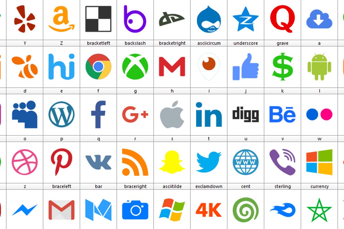 Icons Color 128 Font | elharrak | FontSpace