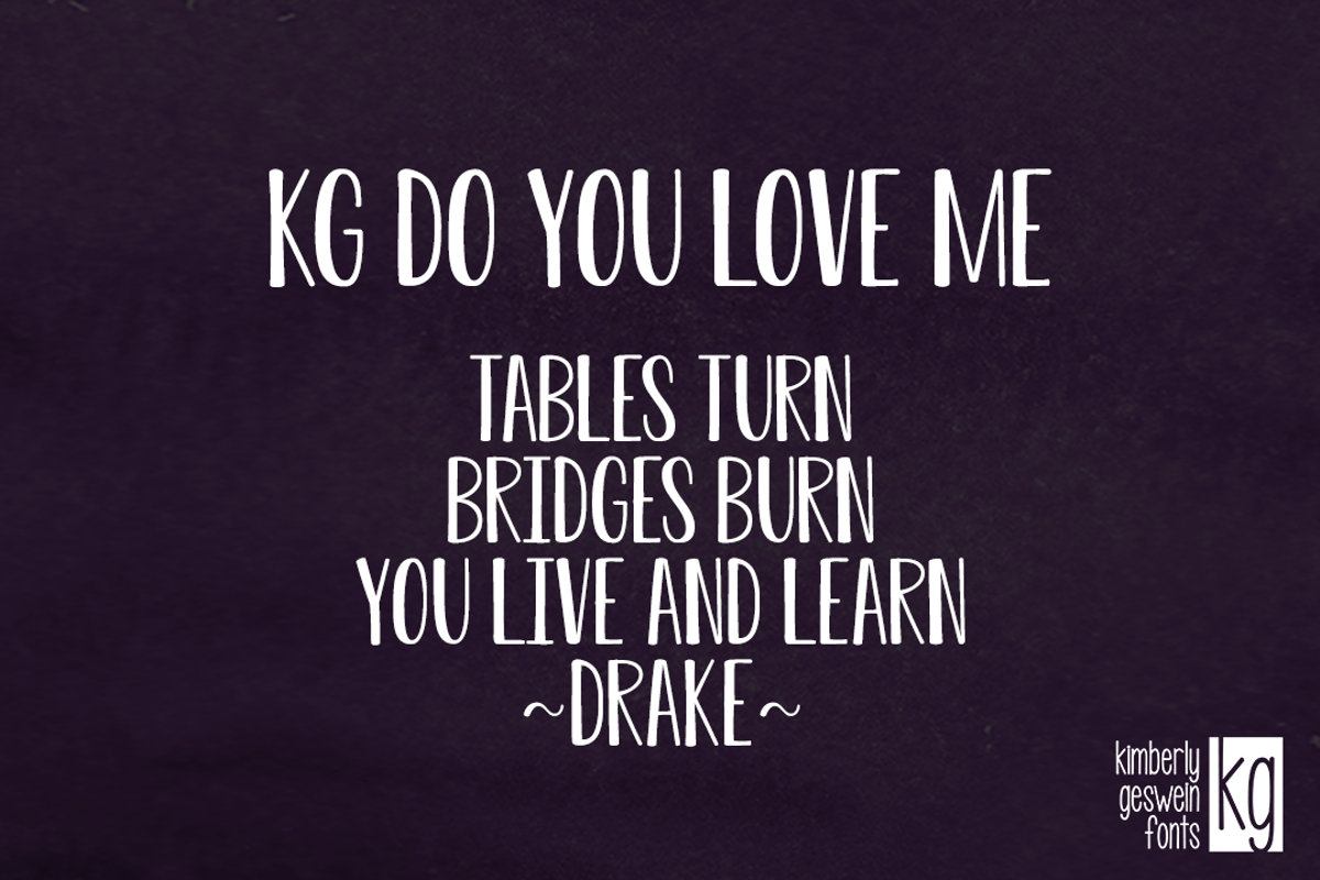 KG Do You Love Me Font - Free Download