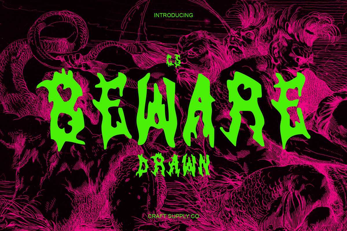 CS Beware Drawn Font | craftsupplyco | FontSpace