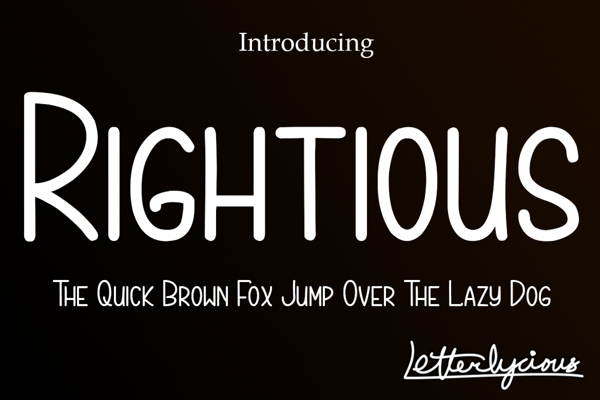 Rightious Font | Letterlycious | FontSpace