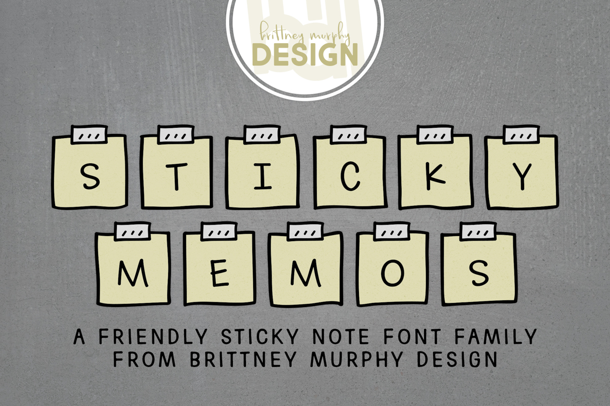 Sticky Memos Font | Brittney Murphy Design | FontSpace