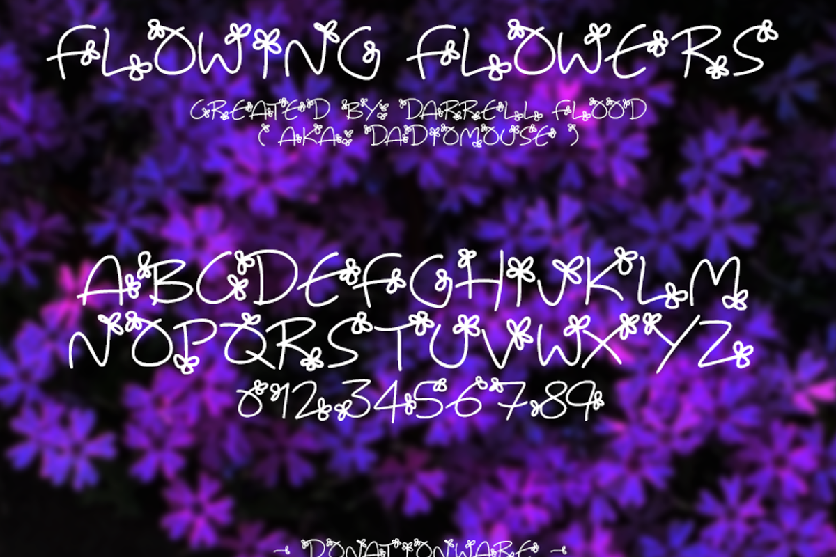 Flowing Flowers Font | HAWTPIXEL - Darrell Flood | FontSpace