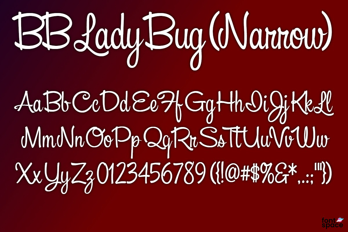 BB Lady Bug (Narrow) Font | Aksten | FontSpace
