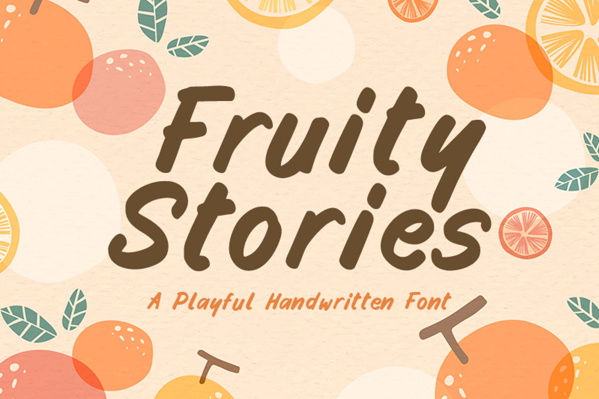Fruity Stories Font | Kotak Kuning Studio | FontSpace