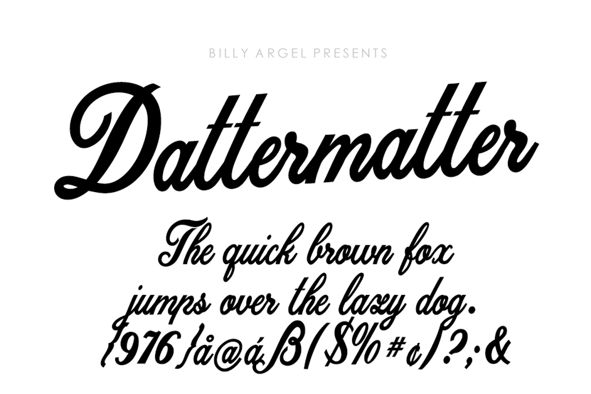 Dattermatter Bold Persoinal Use Font | Billy Argel Fonts | FontSpace