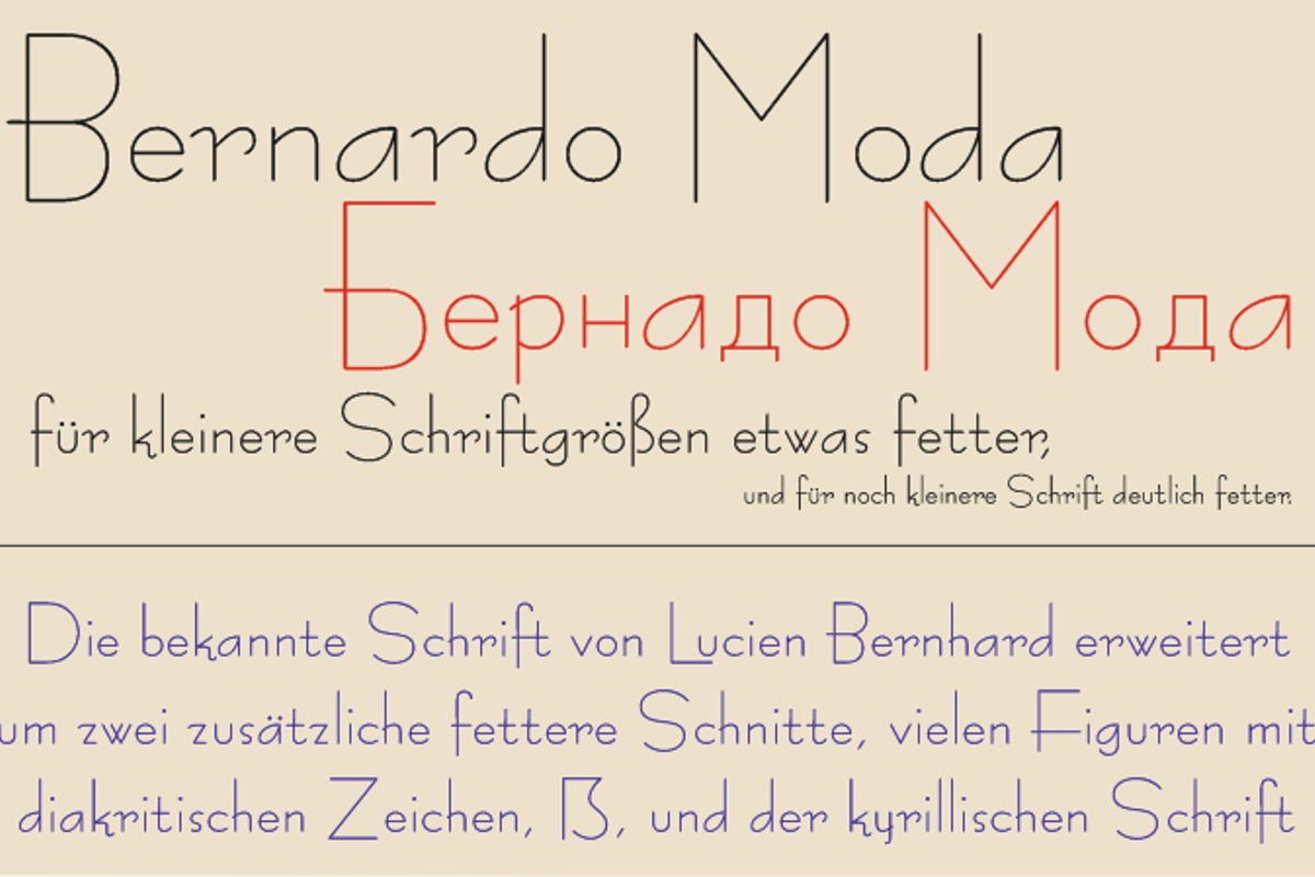 Bernardo Moda Font | Peter Wiegel | FontSpace